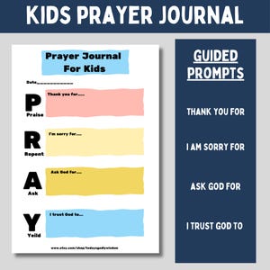 Printable Journal Template for Kids Guided Prayer Journal Pages for ...