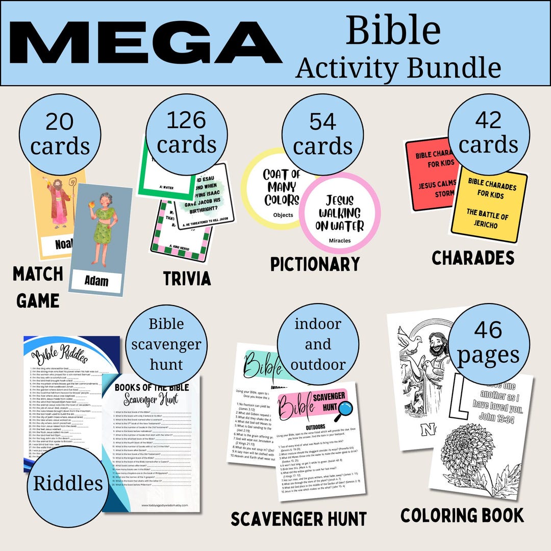 Bible Activity Pack Printable Sunday School Lesson Game Digital ...