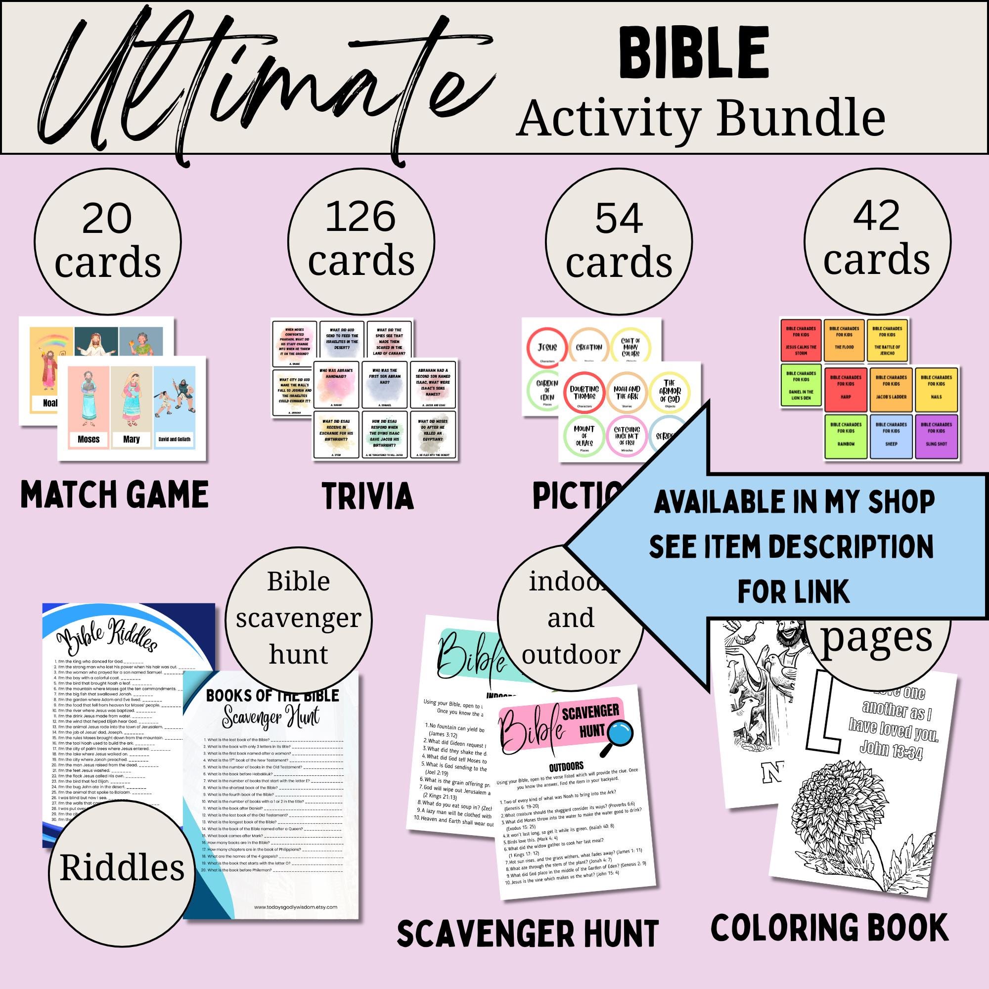 Bible Scavenger Hunt for Kids Sunday School Treasure Hunt Printable for ...