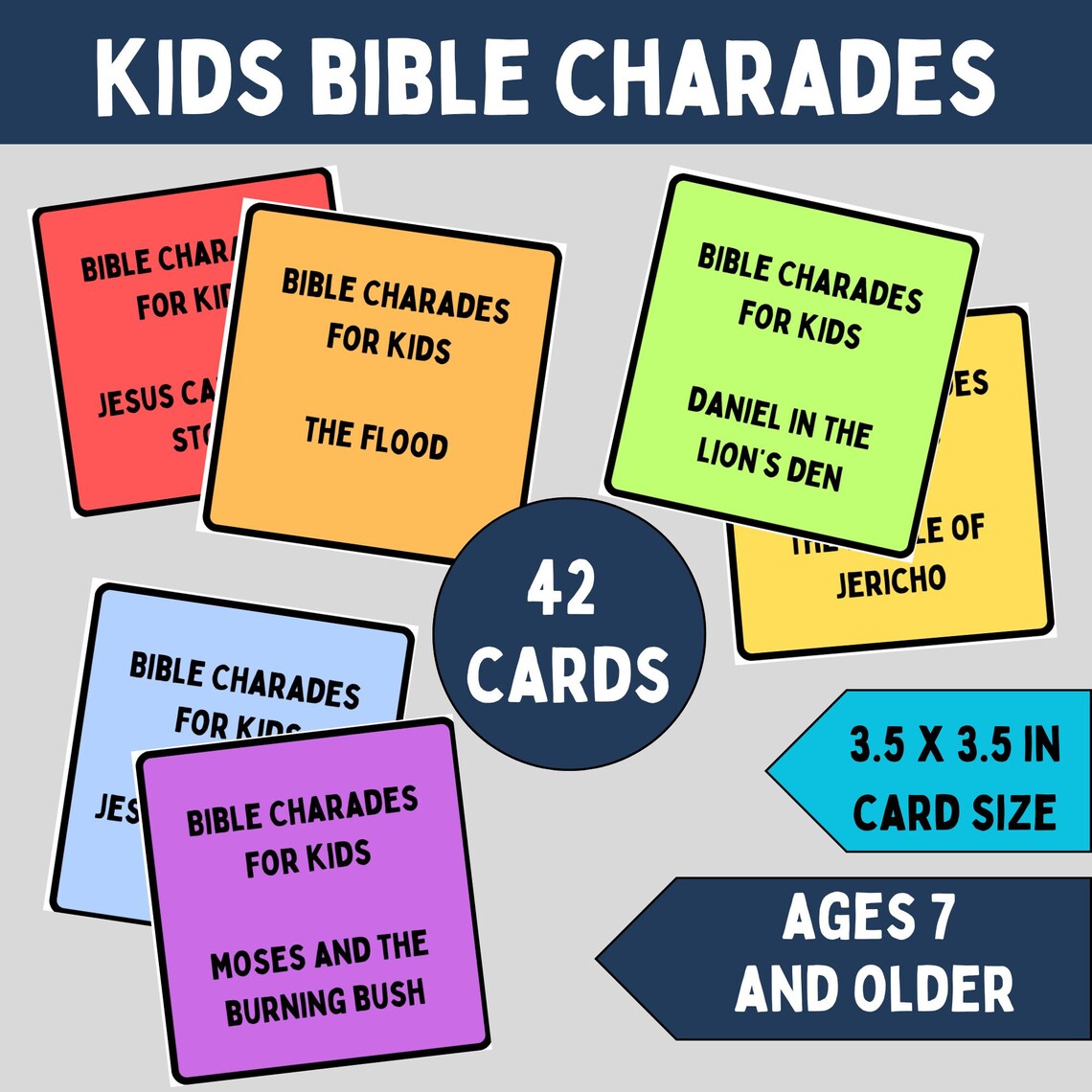 Printable Bible Charades for Kids Church Activities Youth Bible Game ...