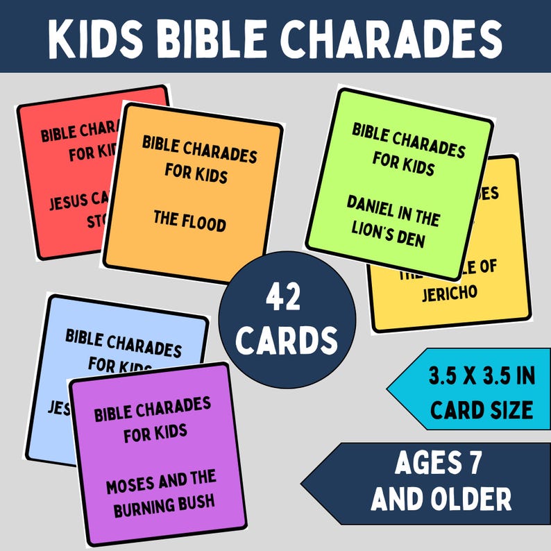 Printable Bible Charades for Kids Church Activities Youth Bible Game ...