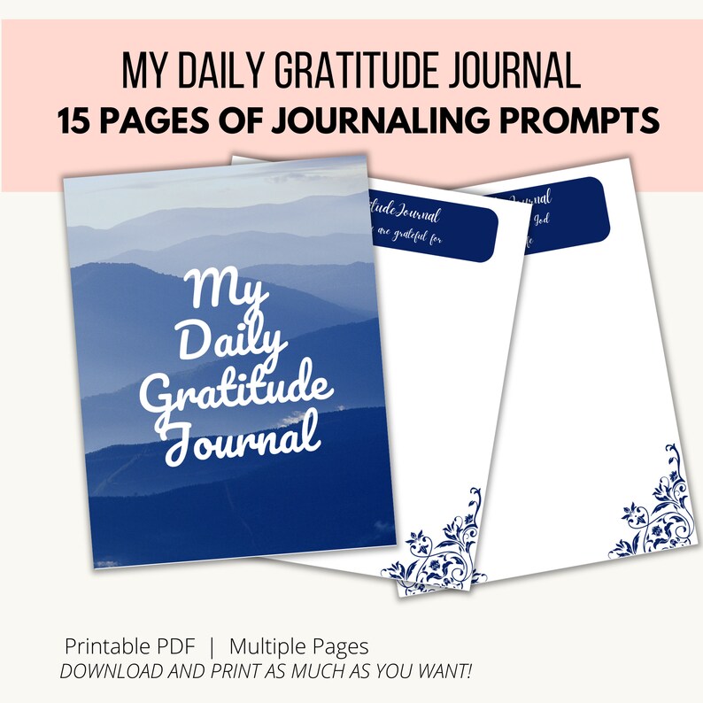 Christian Gratitude Journal Printable Mental Health Journal Tracker for ...