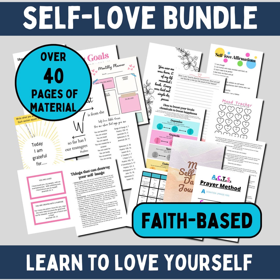 Christian Self Love Journal Printable Self Care Planner With ...