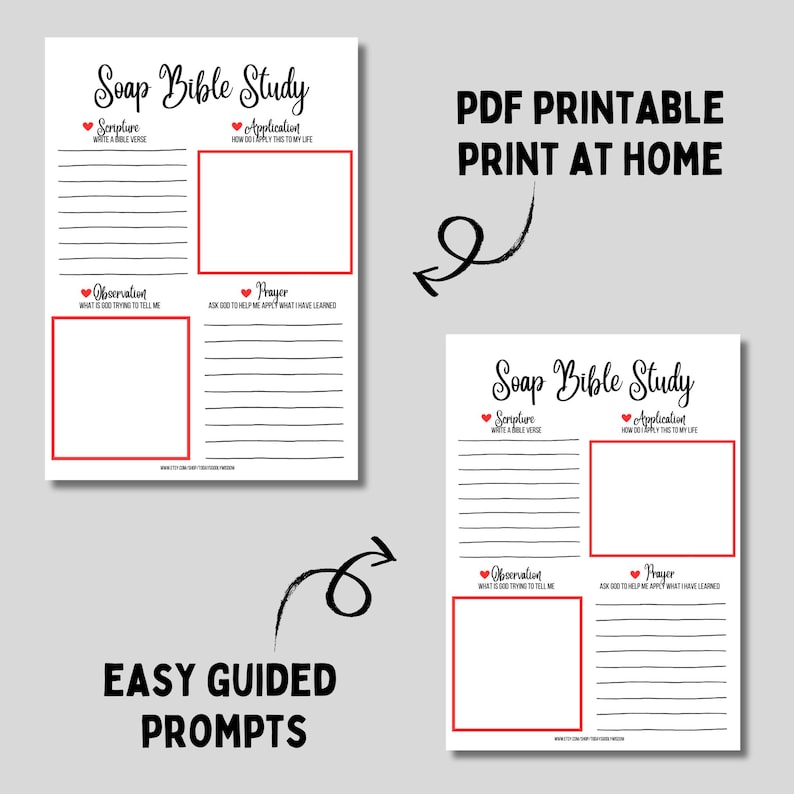 SOAP Bible Study Printable for Adults Bible Reading Plan Using SOAP ...
