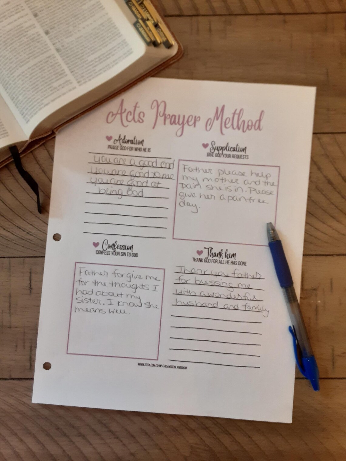How to Pray With ACTS Method Printable ACTS Prayer Journal Pages for Adults Sunday School Prayer ...