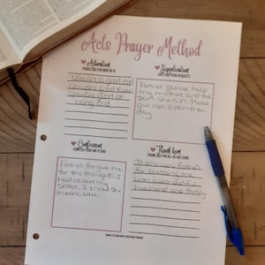 How to Pray With ACTS Method Printable ACTS Prayer Journal Pages for ...