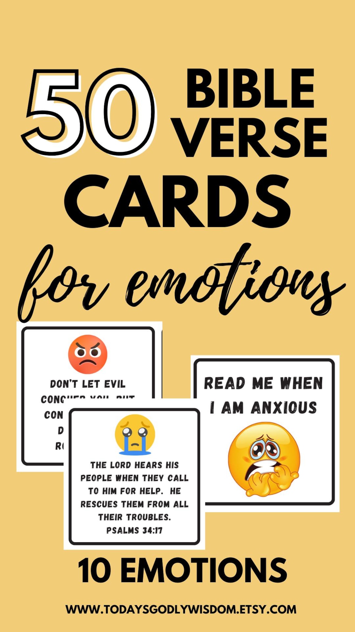 Christian Emotion Cards Printable Bible Verses for Emotions and ...