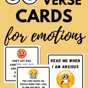 Christian Emotion Cards Printable Bible Verses for Emotions and ...