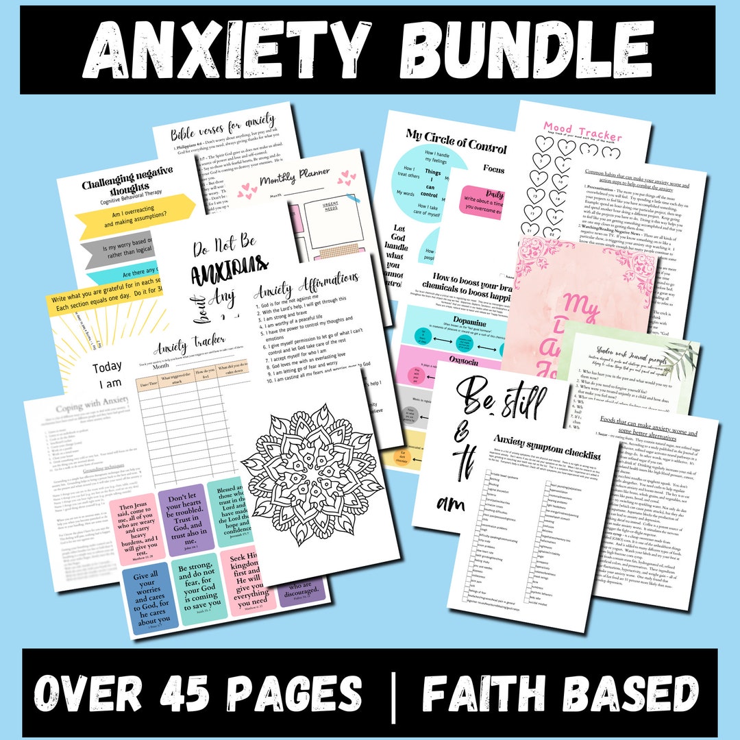 Christian Anxiety Journal Printable Bundle Bible Verses for - Etsy