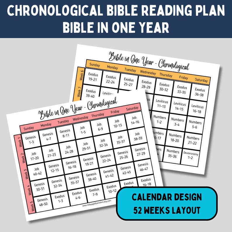 Chronological Bible Reading Plan for a Year Long Study Guide 365 Days ...