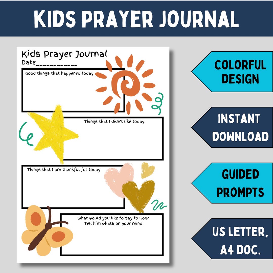 Printable Prayer Journal for Kids Christian Journal Pages for Youth ...