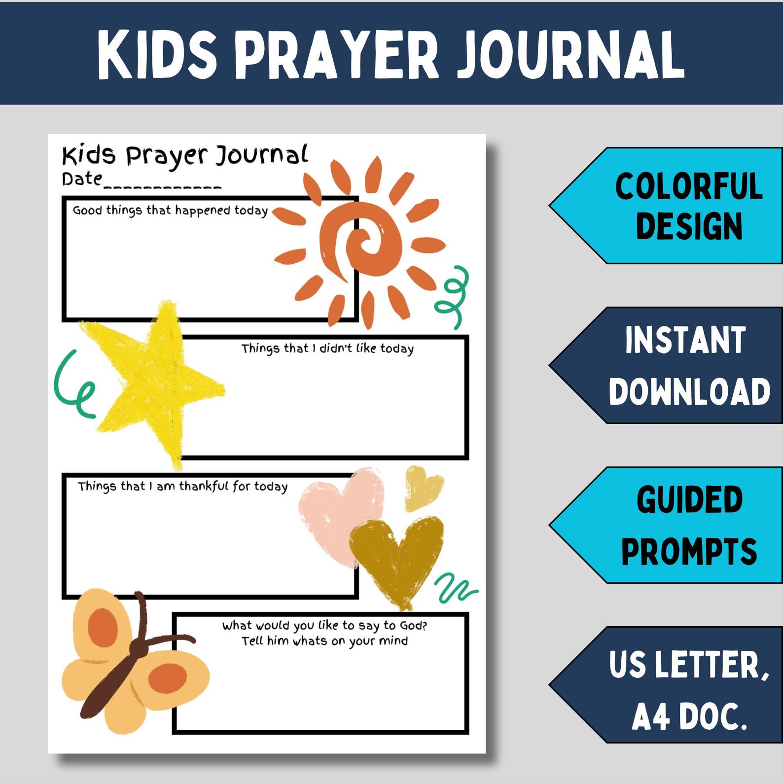 Printable Prayer Journal for Kids Christian Journal Pages for Youth ...