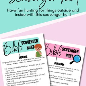 Bible Scavenger Hunt for Kids Sunday School Treasure Hunt Printable for ...