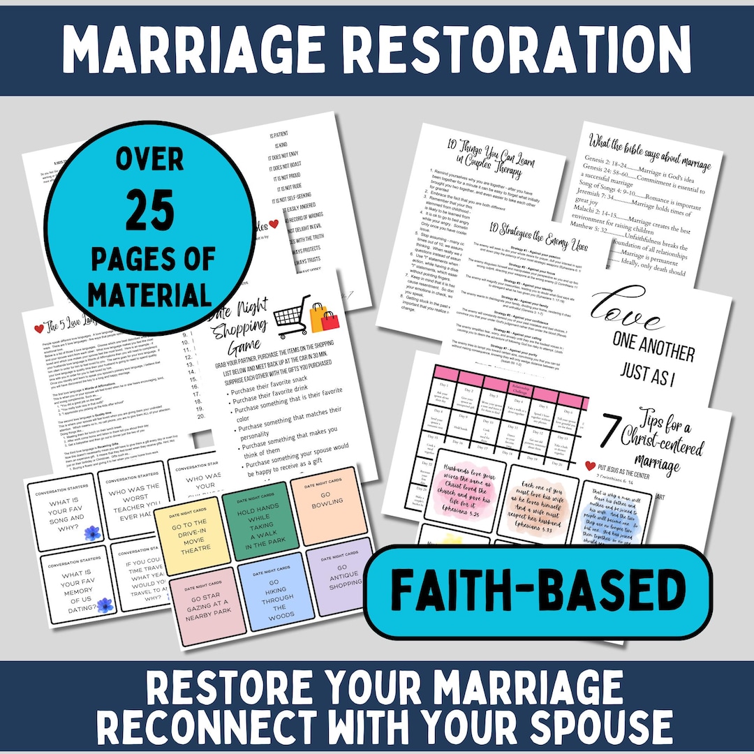Christian Marriage Resource Bundle Printable Marriage Counseling Love ...