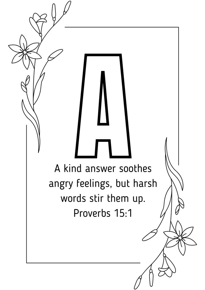 Bible Verse Coloring Pages ABC Coloring Pages Printable - Etsy