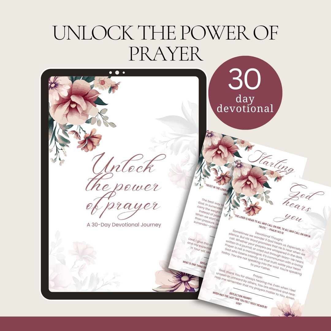 30 Day Devotional Printable Journal Template for Women Prayer Journal ...