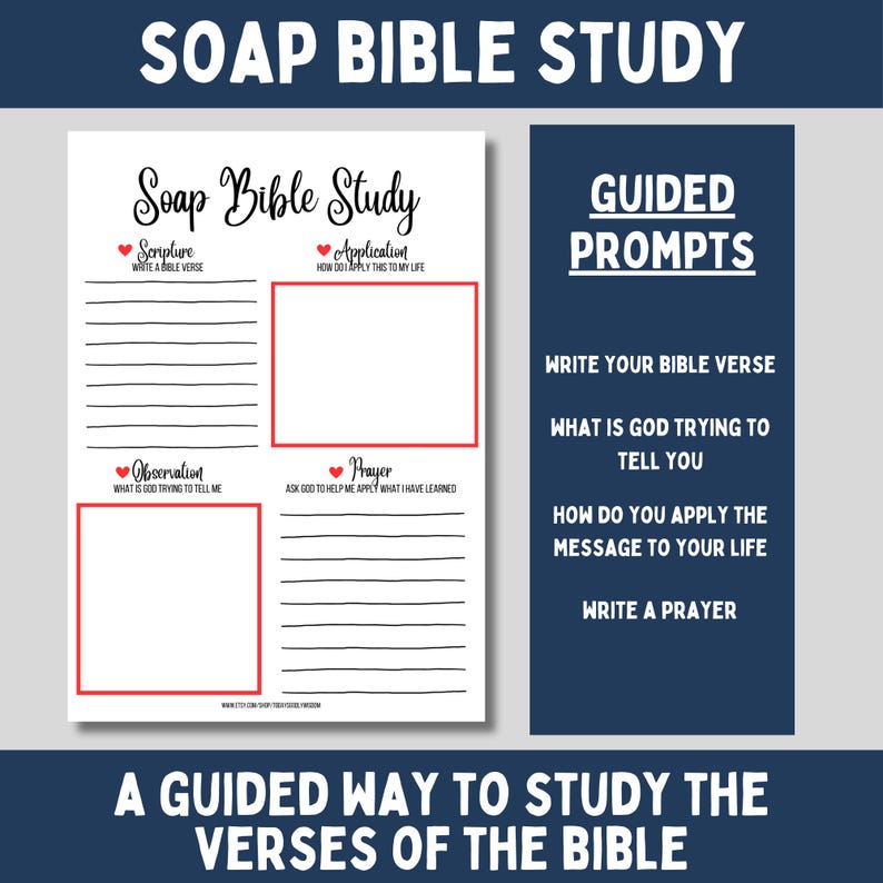 SOAP Bible Study Printable for Adults Bible Reading Plan Using SOAP ...