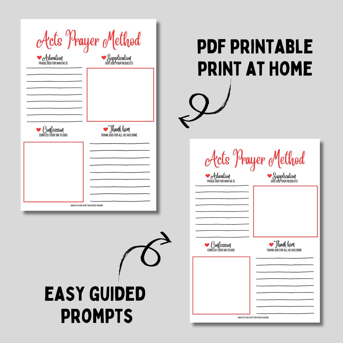 How to Pray With ACTS Method Printable ACTS Prayer Journal Pages for Adults Sunday School Prayer ...