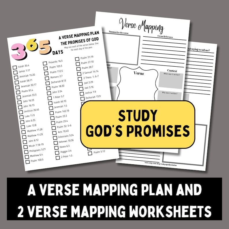 Bible Verse Mapping Bundle Printable Bible Study Planner for Adults ...