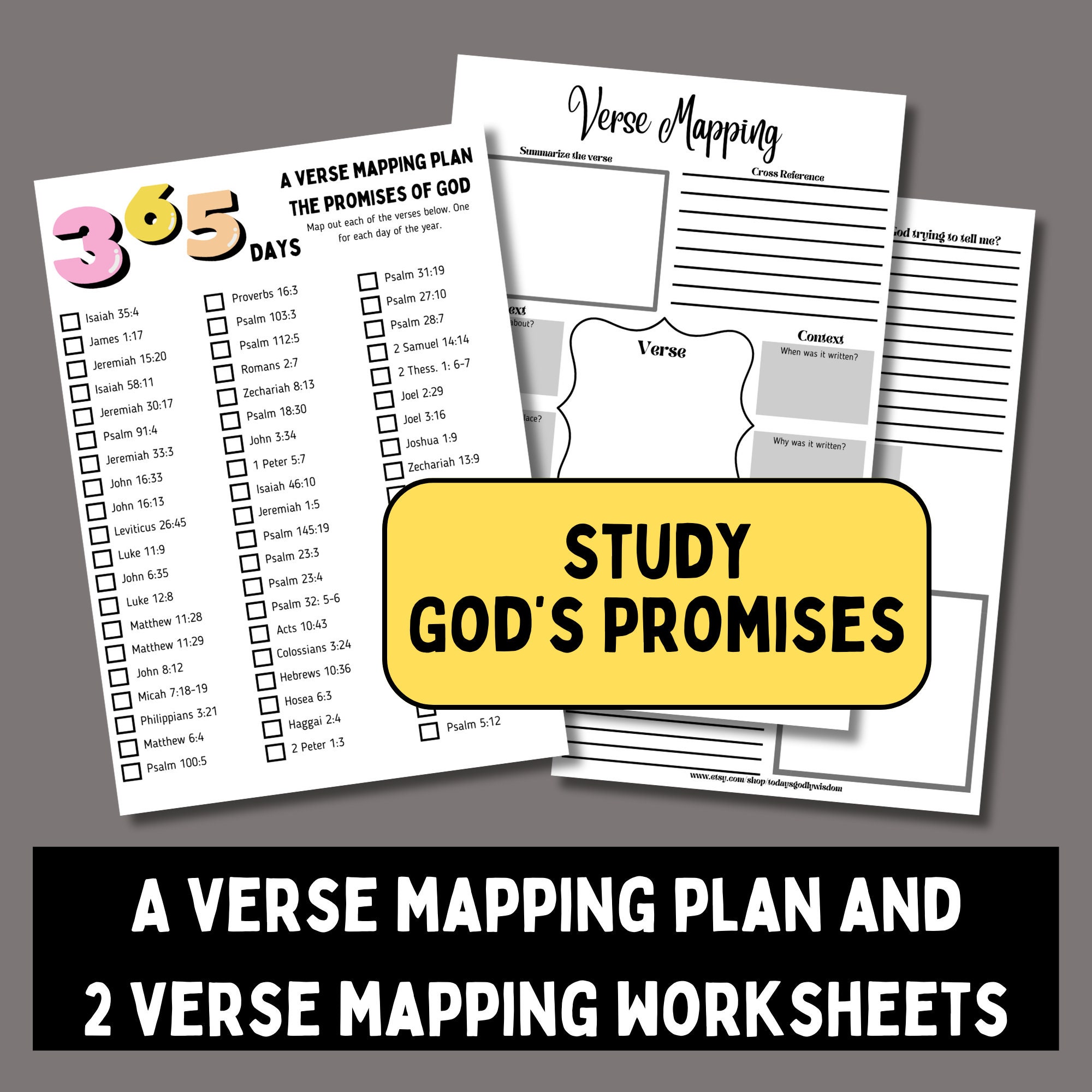 Bible Verse Mapping Bundle Printable Bible Study Planner for Adults ...