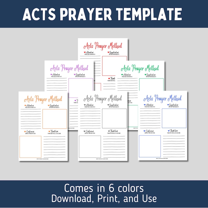 How to Pray With ACTS Method Printable ACTS Prayer Journal Pages for ...