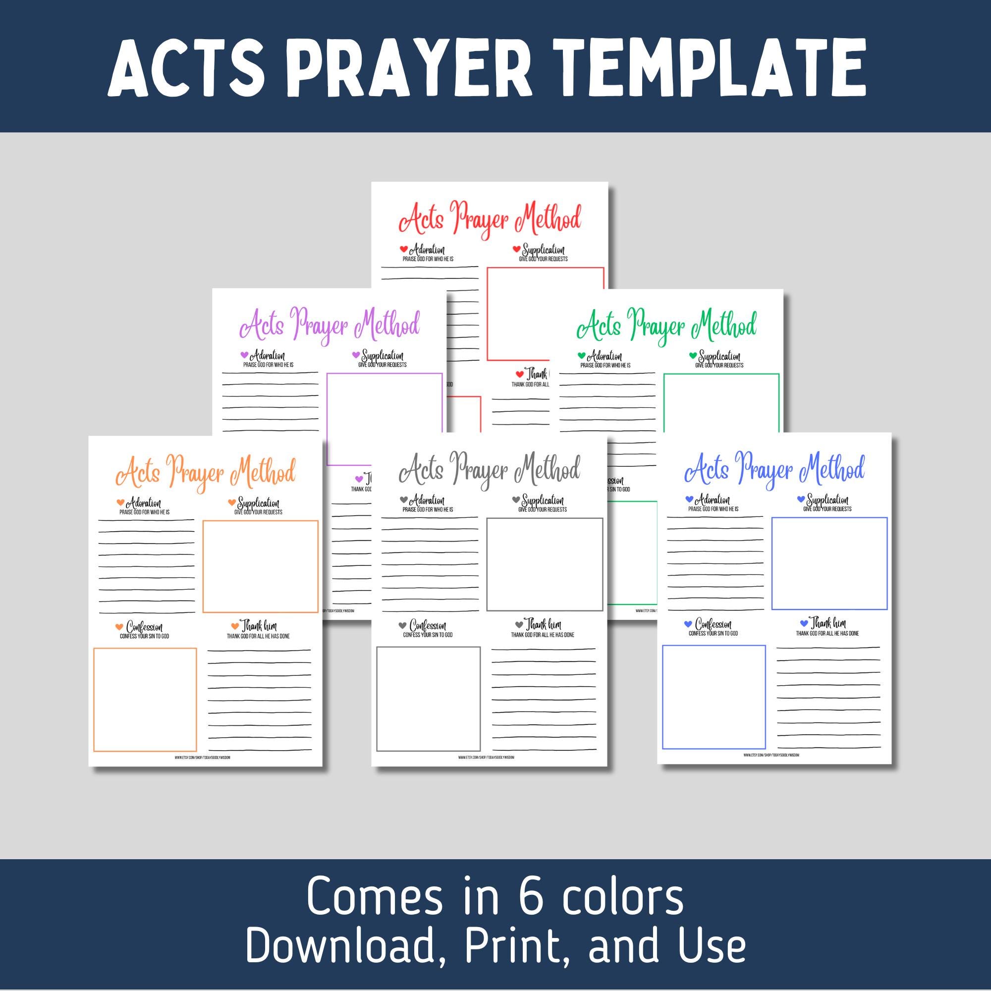 How to Pray With ACTS Method Printable ACTS Prayer Journal Pages for ...