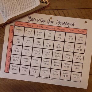 Chronological Bible Reading Plan for a Year Long Study Guide 365 Days ...