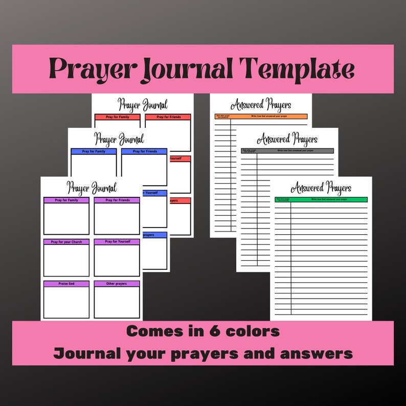Prayer Journal Template, Prayer Journal for Adults, Gratitude Journal ...