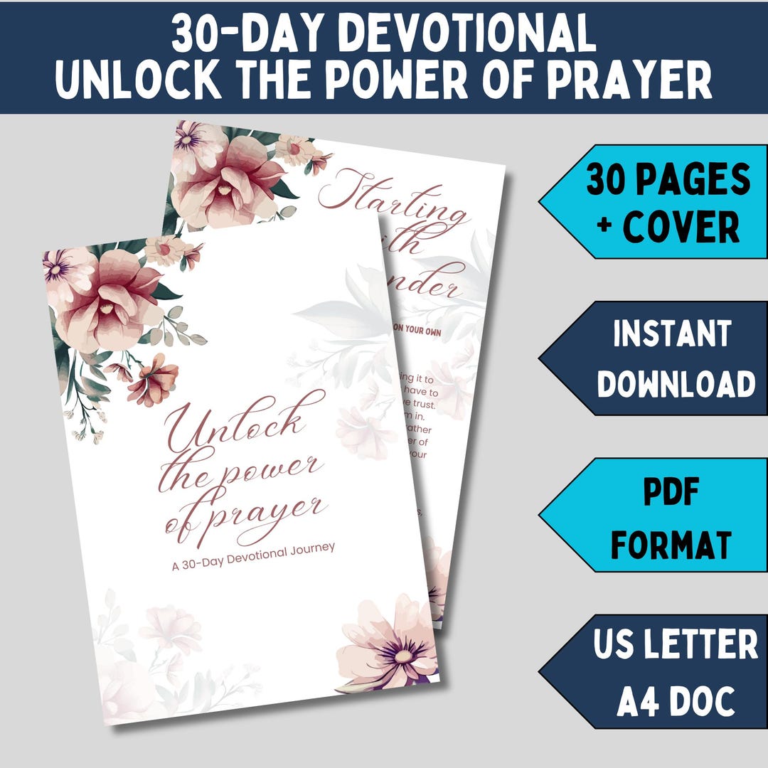 Printable 30 Day Devotional Journal Template for Women Prayer Journal ...