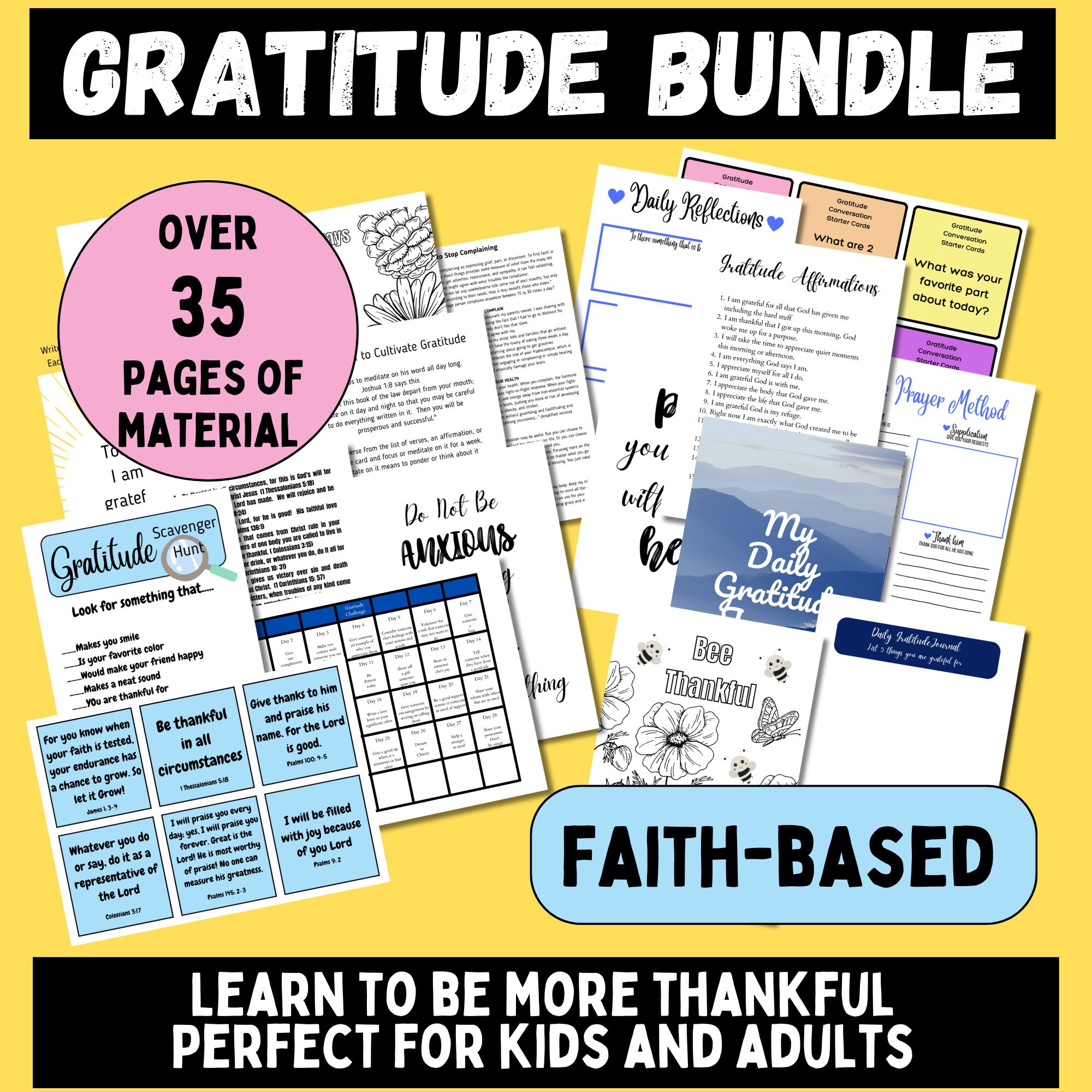 Christian Gratitude Journal Printable Mental Health Journal Tracker for ...