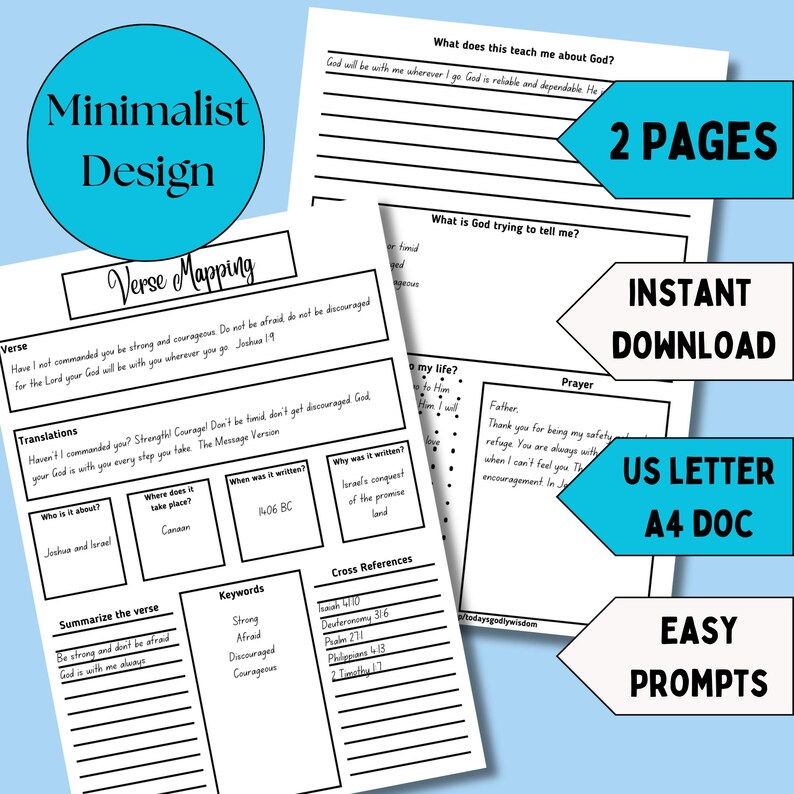 Minimalist Verse Mapping Template for Scripture Study Printable ...