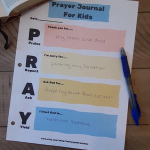 Printable Journal Template for Kids Guided Prayer Journal Pages for ...