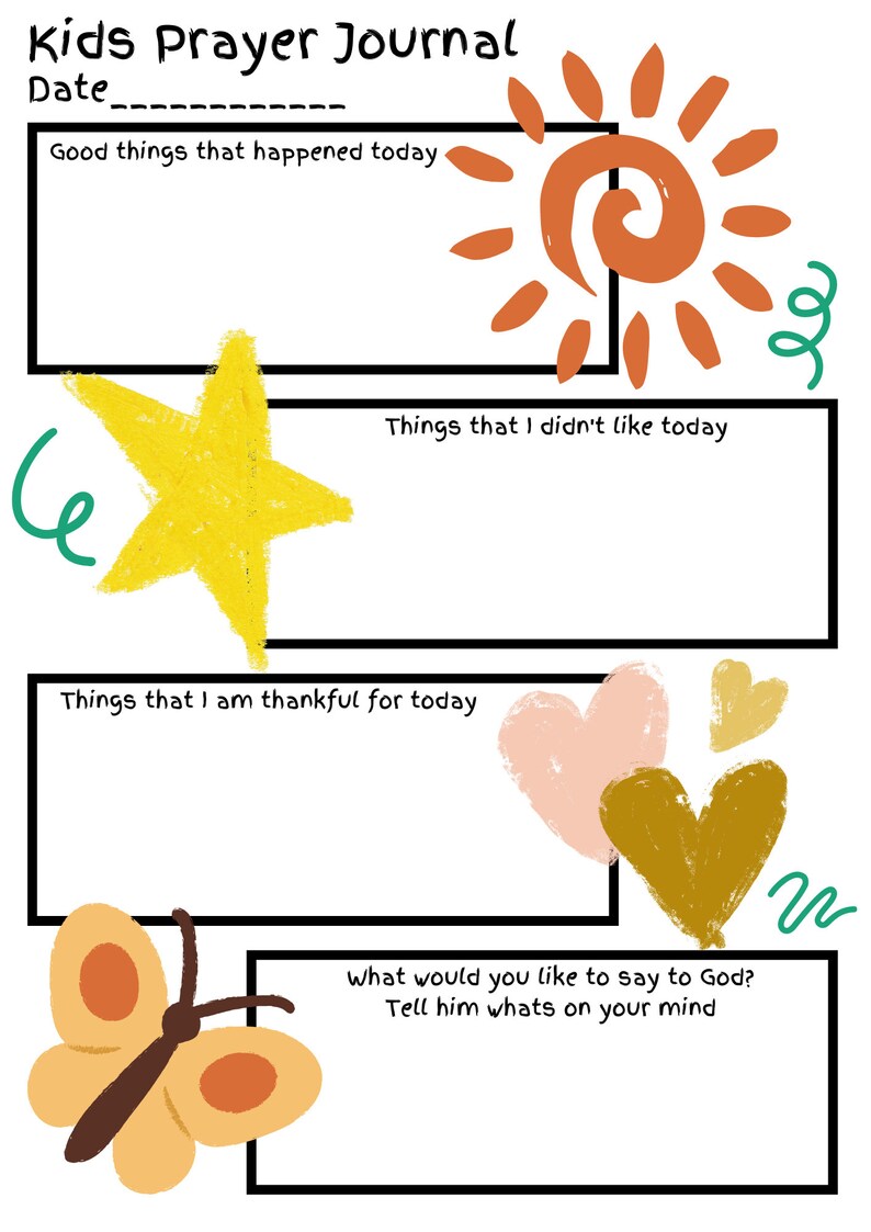 Prayer Journal for Kids, Prayer Journal Printable, Kids Journal ...