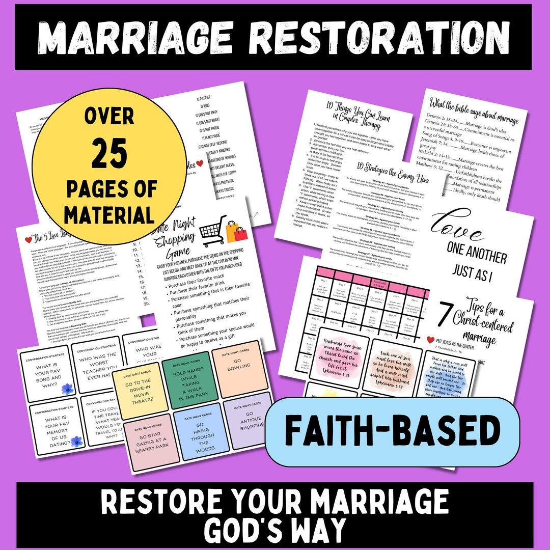 Christian Marriage Resource Bundle Printable Marriage Counseling Love ...