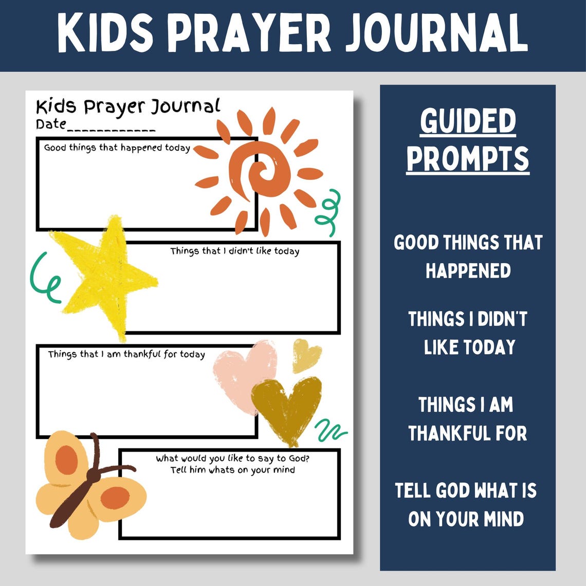 Printable Prayer Journal for Kids Christian Journal Pages for Youth ...