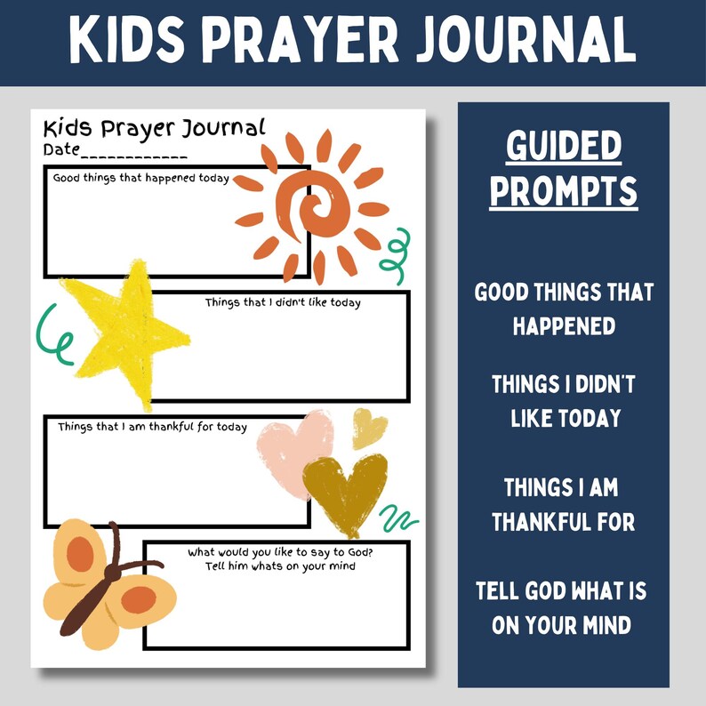 Printable Prayer Journal for Kids Christian Journal Pages for Youth ...