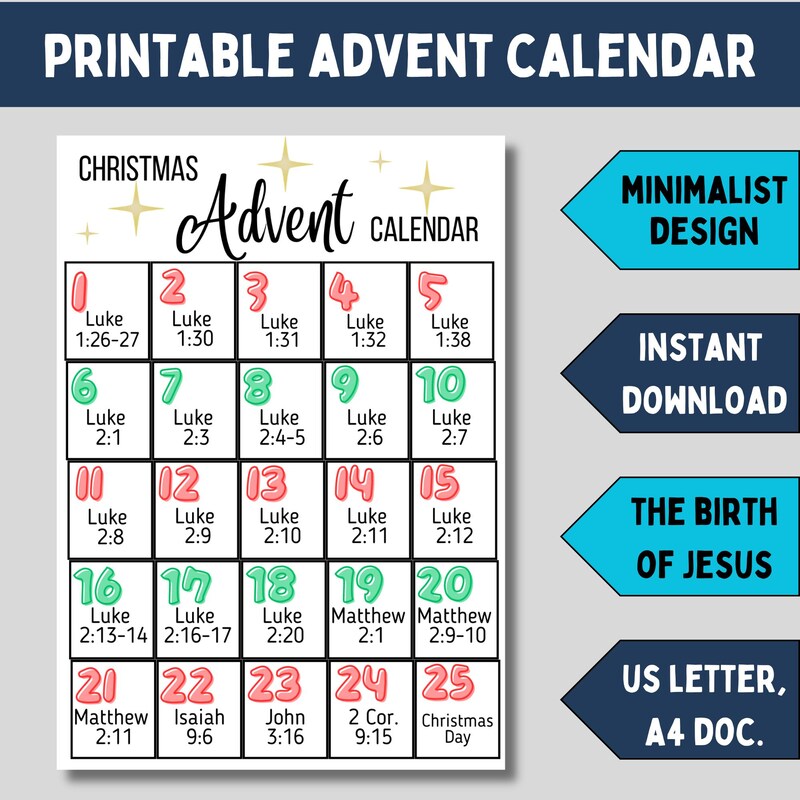 Christian Advent Calendar - Etsy