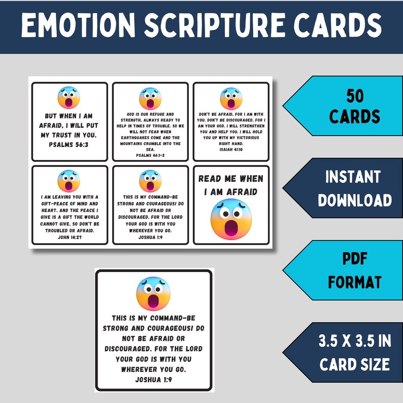 Christian Emotional Support Printable Bible Verses for Emotions and ...