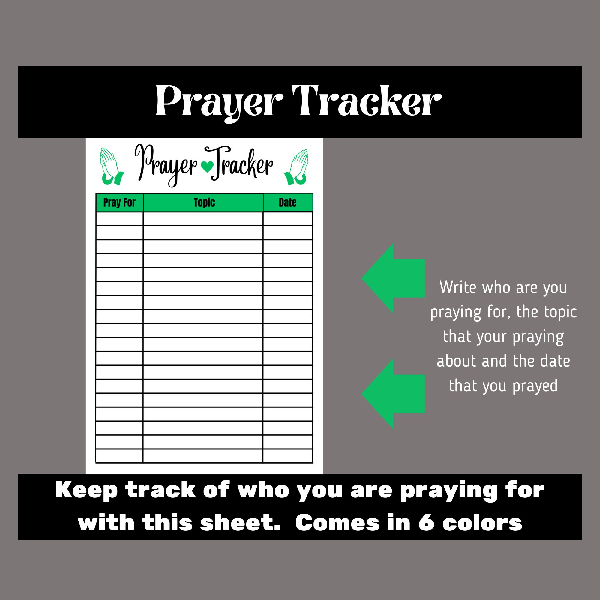 Prayer List Printable, Prayer Tracker, Prayer Record Keeping, Faith ...