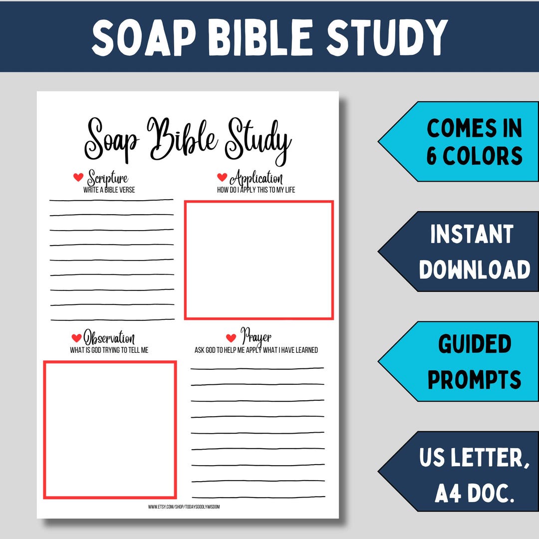 SOAP Bible Study Printable for Adults Bible Reading Plan Using SOAP ...