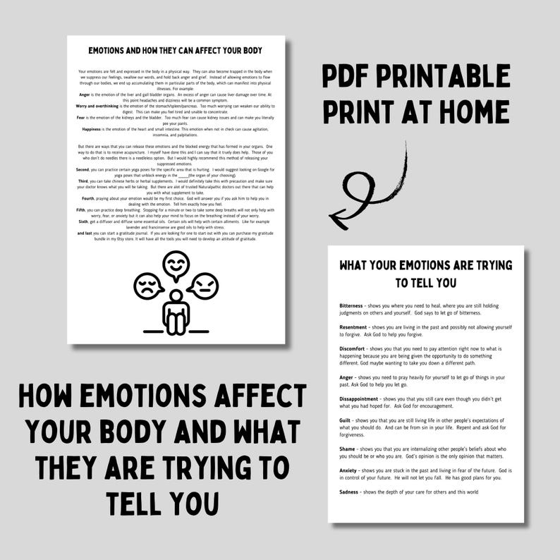 Christian Emotional Support Printable Bible Verses for Emotions and ...