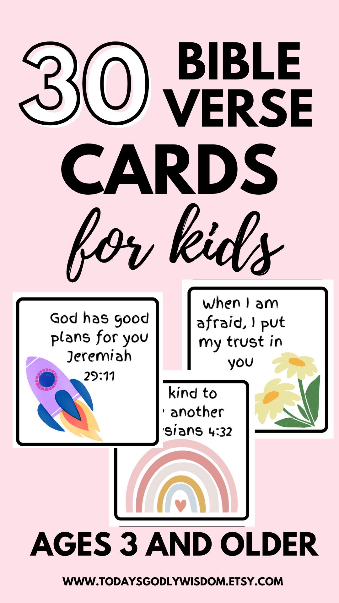 Kids Scripture Memory Cards With Bible Verses for Kids Lunch Box Cards ...