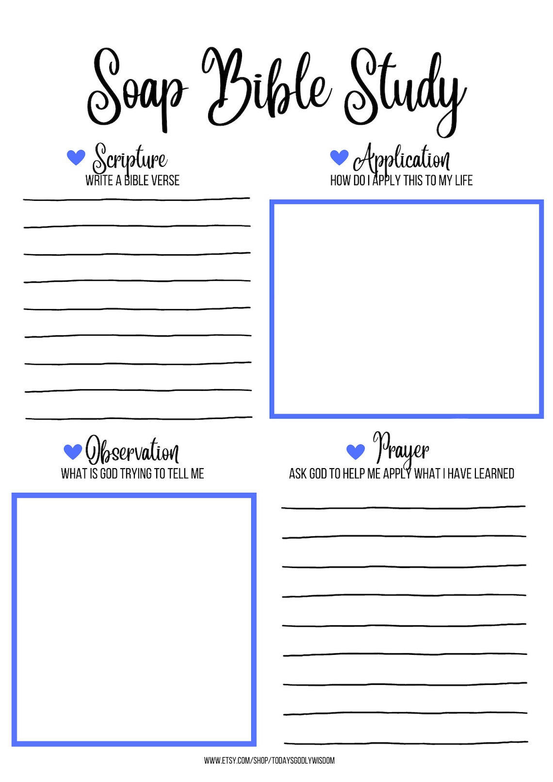 Soap Bible Study Printable Bible Study for Men Women Teens - Etsy
