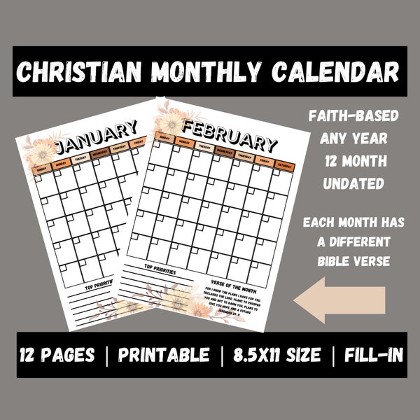 Bible Verse Calendar - Etsy