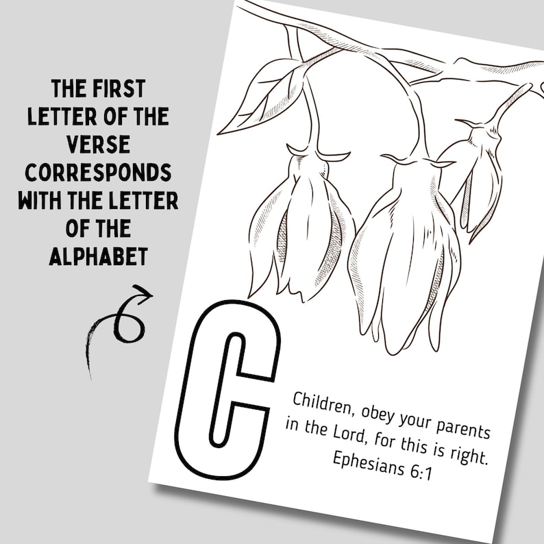 Abc Bible Verse Coloring Pages for Kids Alphabet Coloring Book for ...