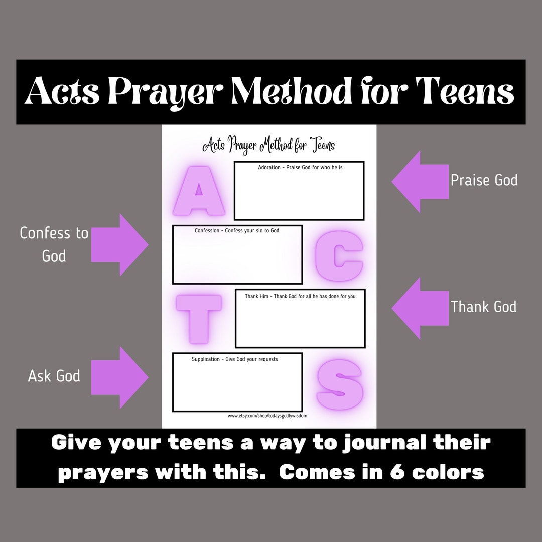 Acts Prayer Journal for Teens, Christian Journal, Prayer Journal for ...