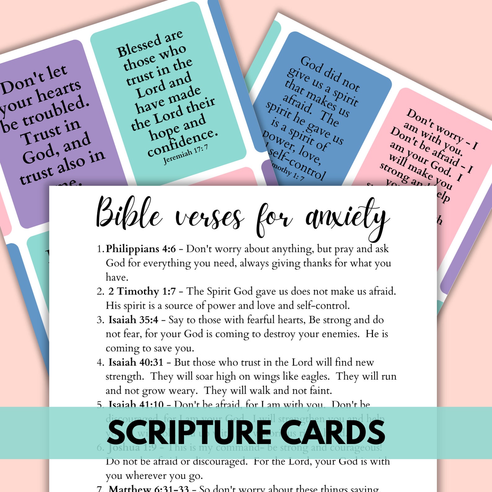 Christian Anxiety Journal Printable, Bible Verses for Anxiety, Anxiety ...