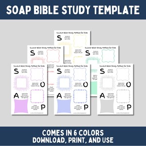 SOAP Bible Study Template for Kids Bible Printable With SOAP Acronym Bible Reading Method for ...