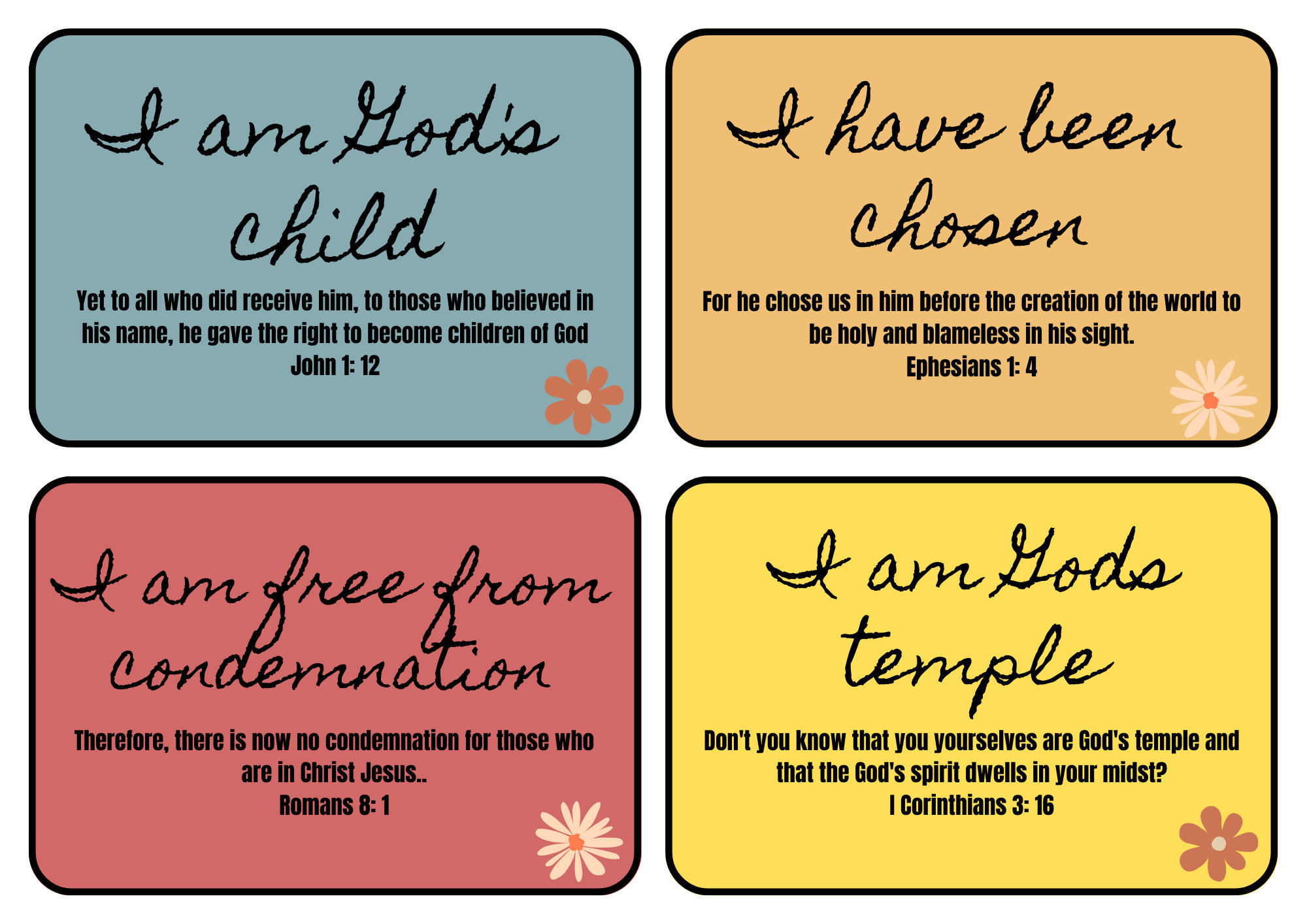 Who I Am in Christ Scripture Cards Christian Affirmation - Etsy