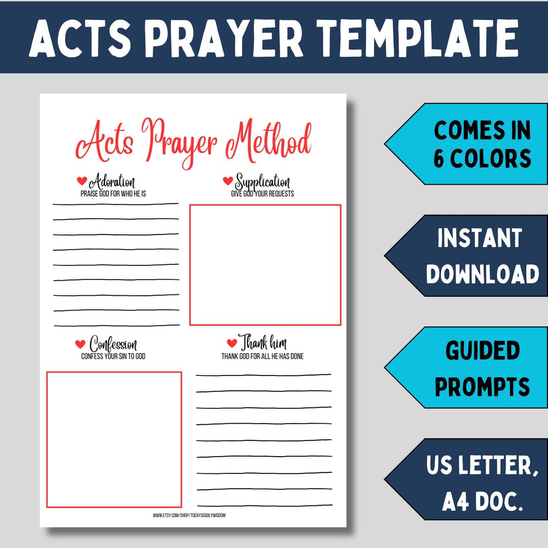 How to Pray With ACTS Method Printable ACTS Prayer Journal Pages for ...